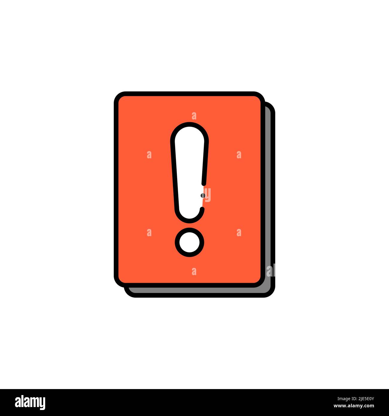 Exclamation point book icon. Line, glyph and filled outline colorful ...