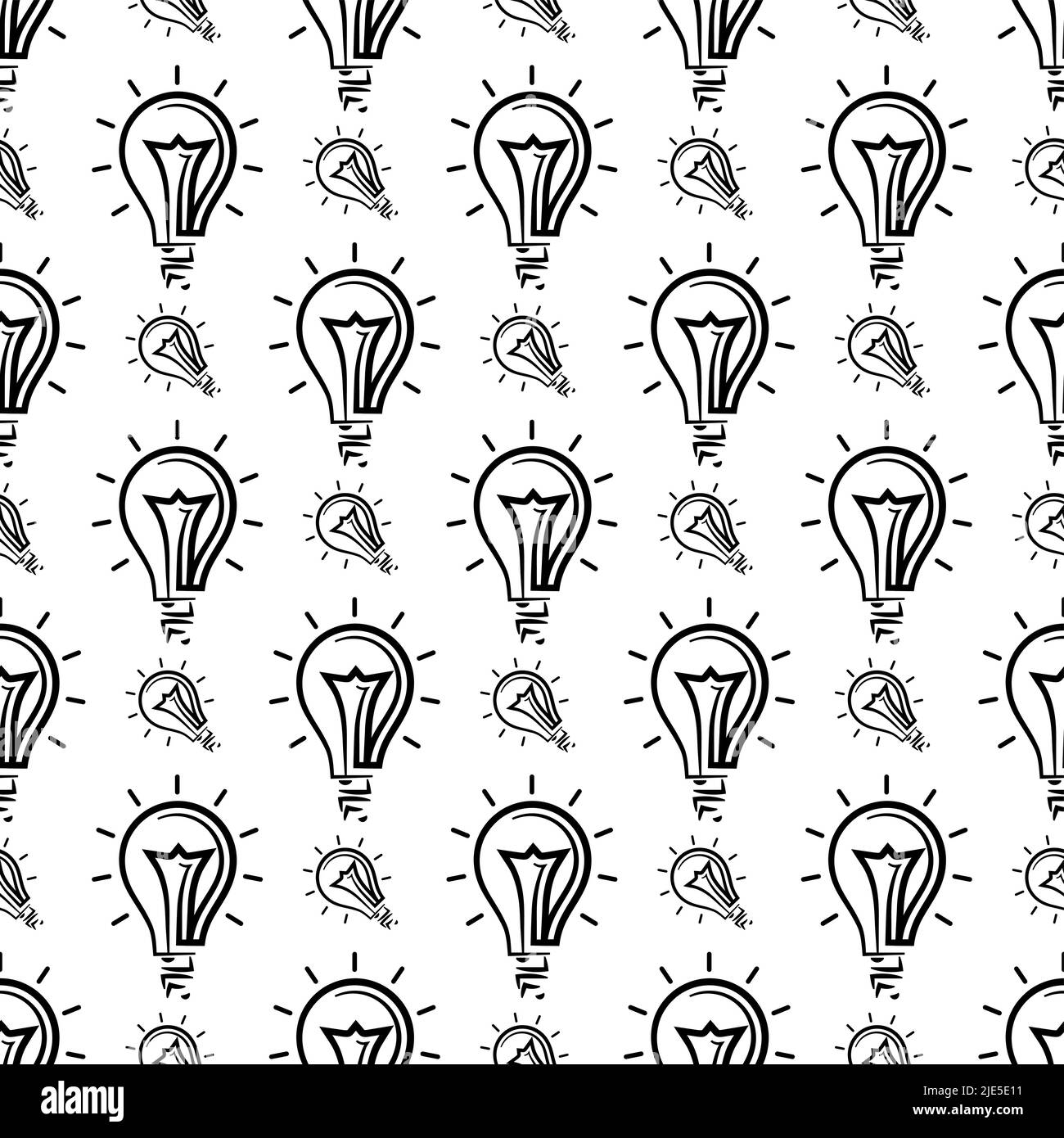 Bulb Icon, Idea Icon, Lamp Icon Seamless Pattern Vector Art ...