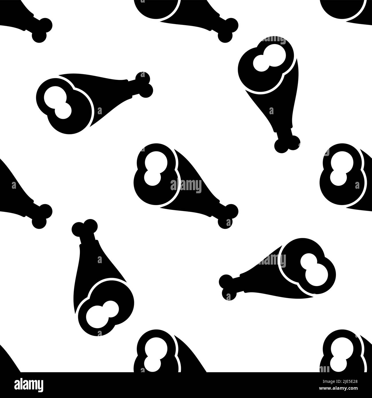 Chicken Leg Icon, Turkey Leg Icon Seamless Pattern Vector Art ...