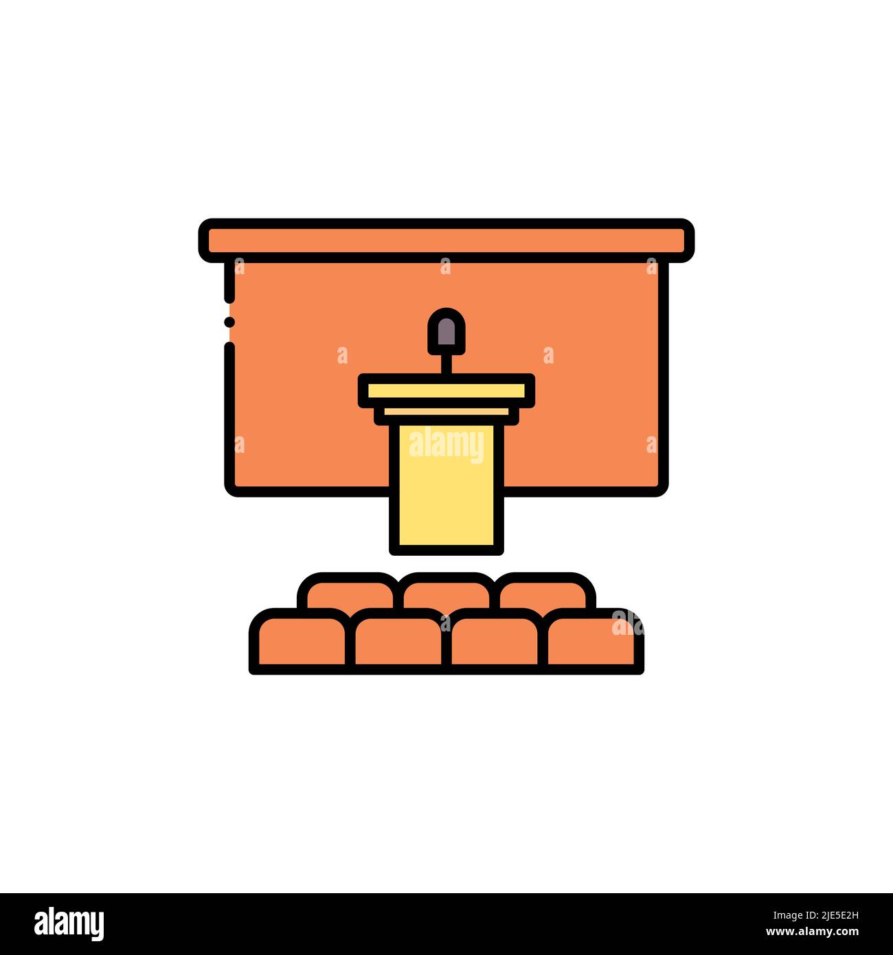 Conference room icon, filled color version, filled color vector sign ...