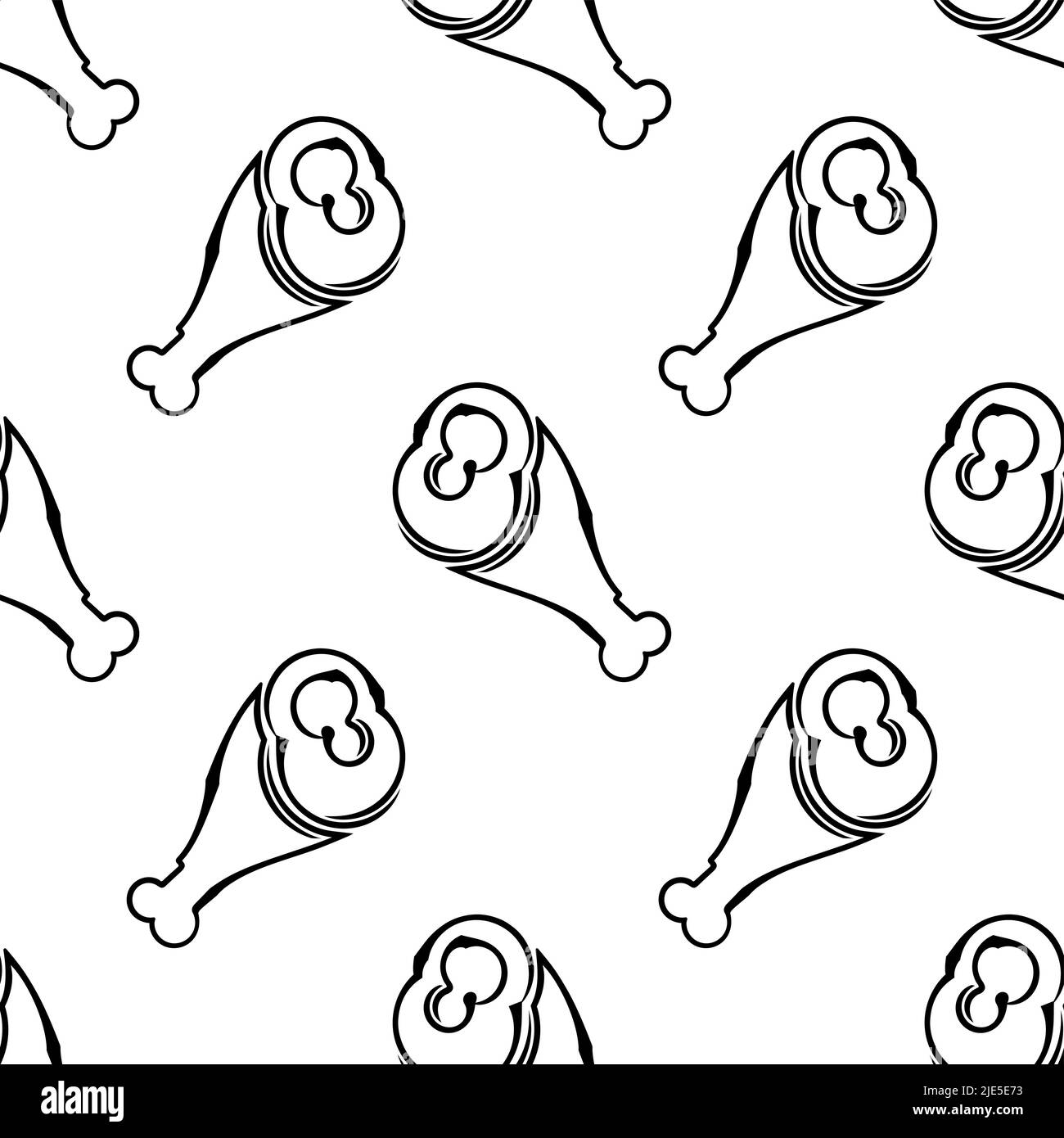 Chicken Leg Icon, Turkey Leg Icon Seamless Pattern Vector Art ...