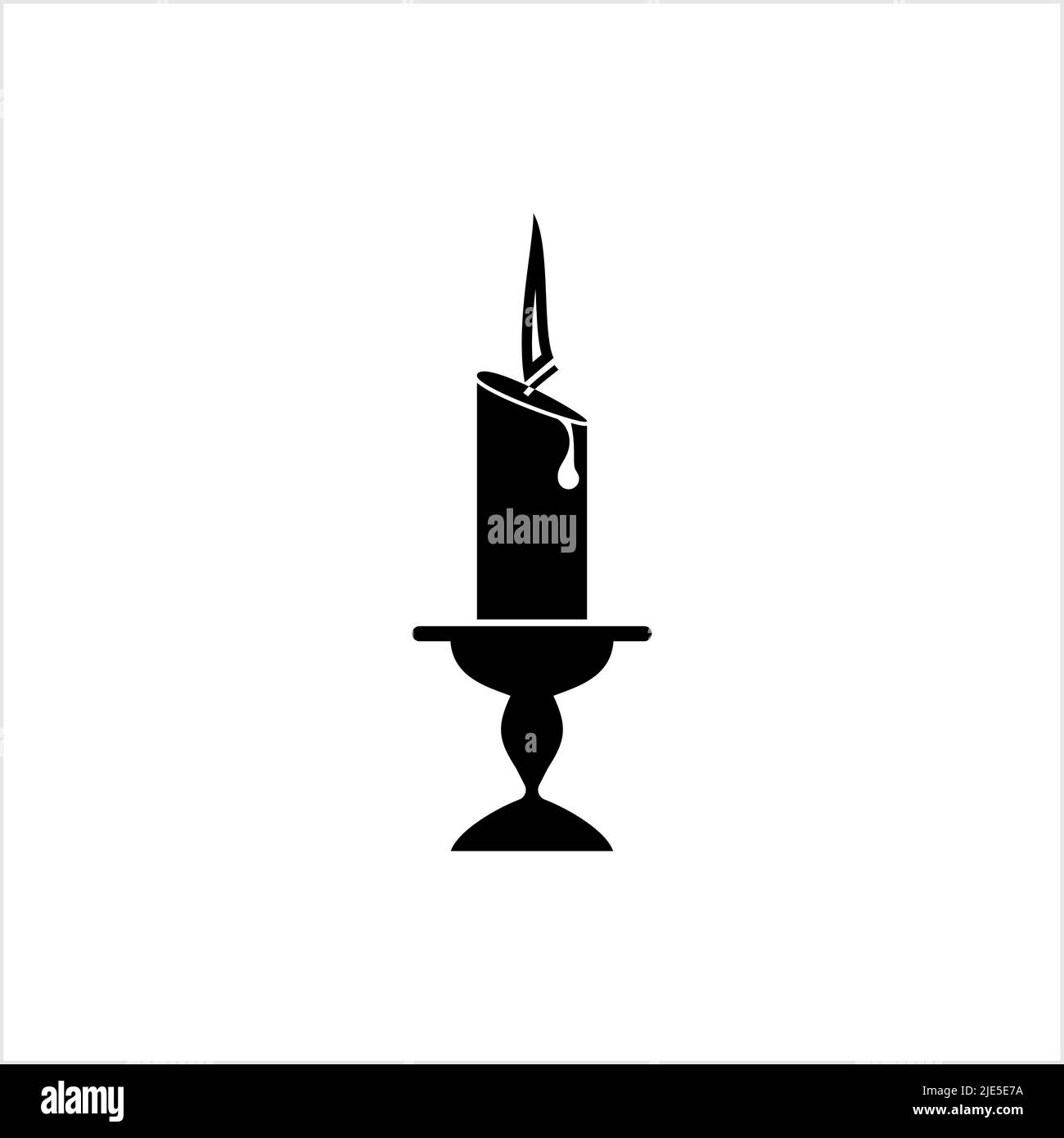 Candle Icon, Lit Candle Icon Vector Art Illustration Stock Vector Image ...