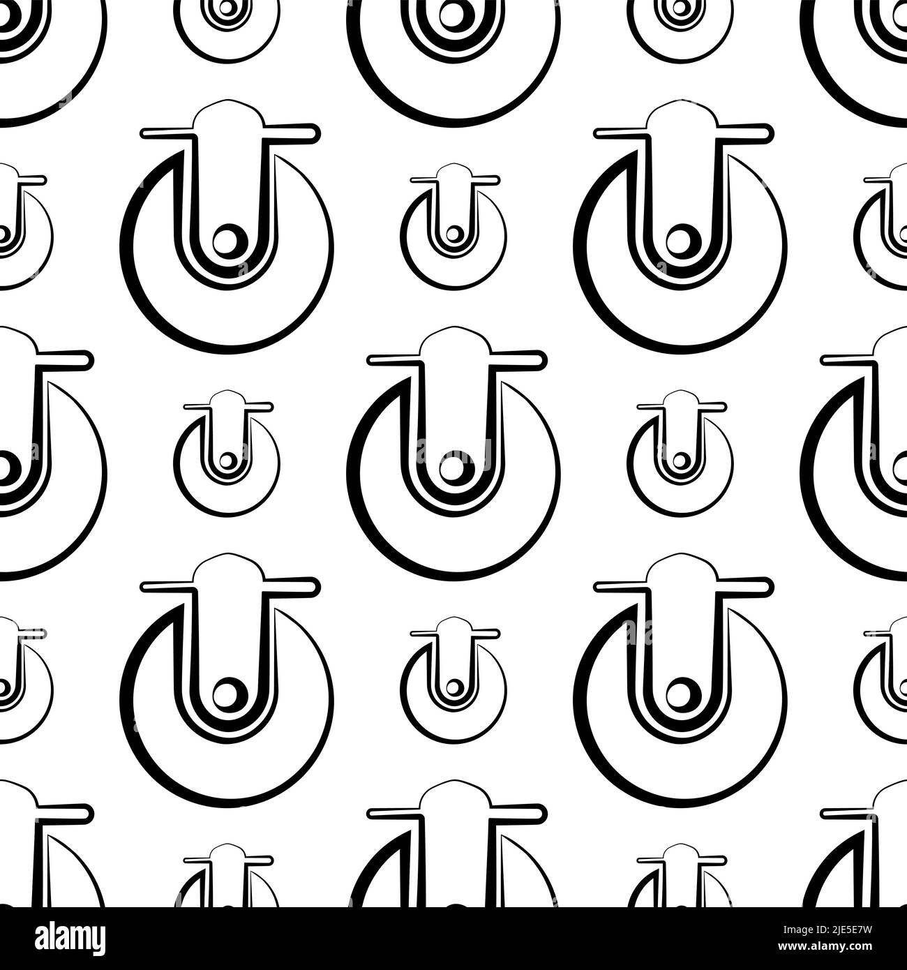 Caster Wheel Icon Seamless Pattern Vector Art Illustration Stock Vector ...
