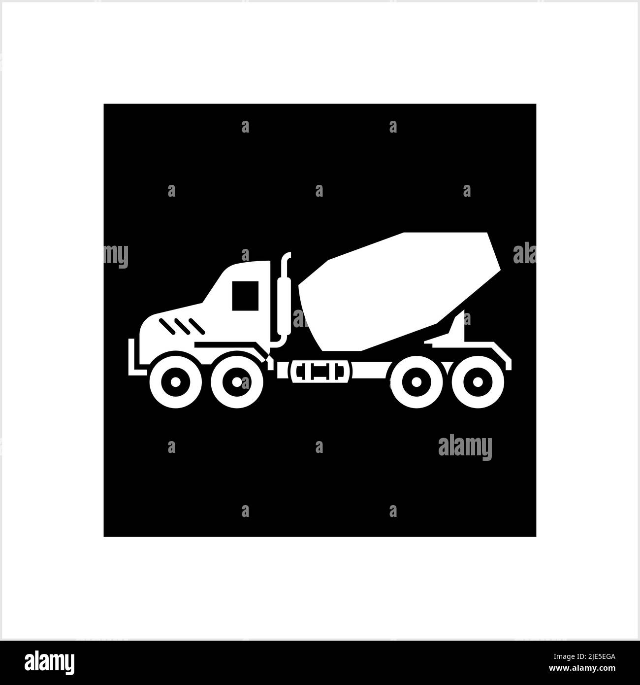 Cement Mixer Truck, Concrete Mixer Truck Vector Art Illustration Stock ...