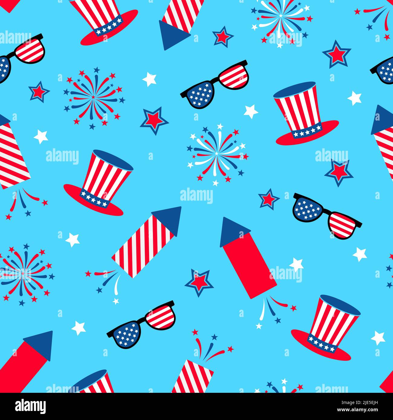 American patriotic seamless pattern. 4th of July traditional background ...