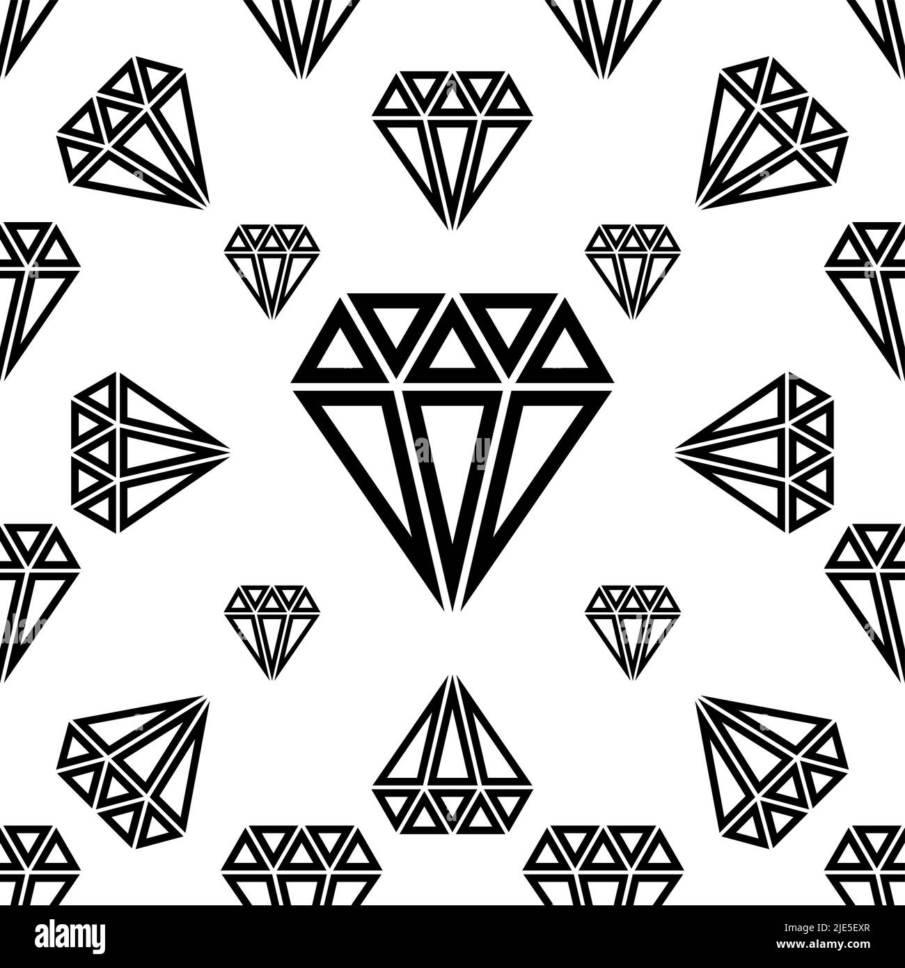 Diamond Icon, Diamond Cut Seamless Pattern Vector Art Illustration ...