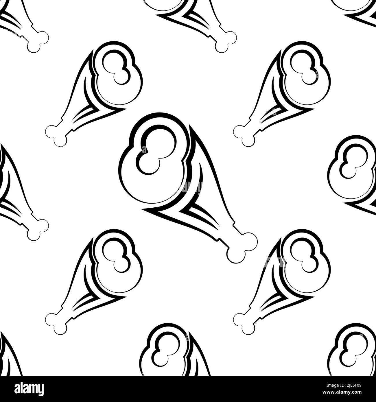 Chicken Leg Icon, Turkey Leg Icon Seamless Pattern Vector Art ...