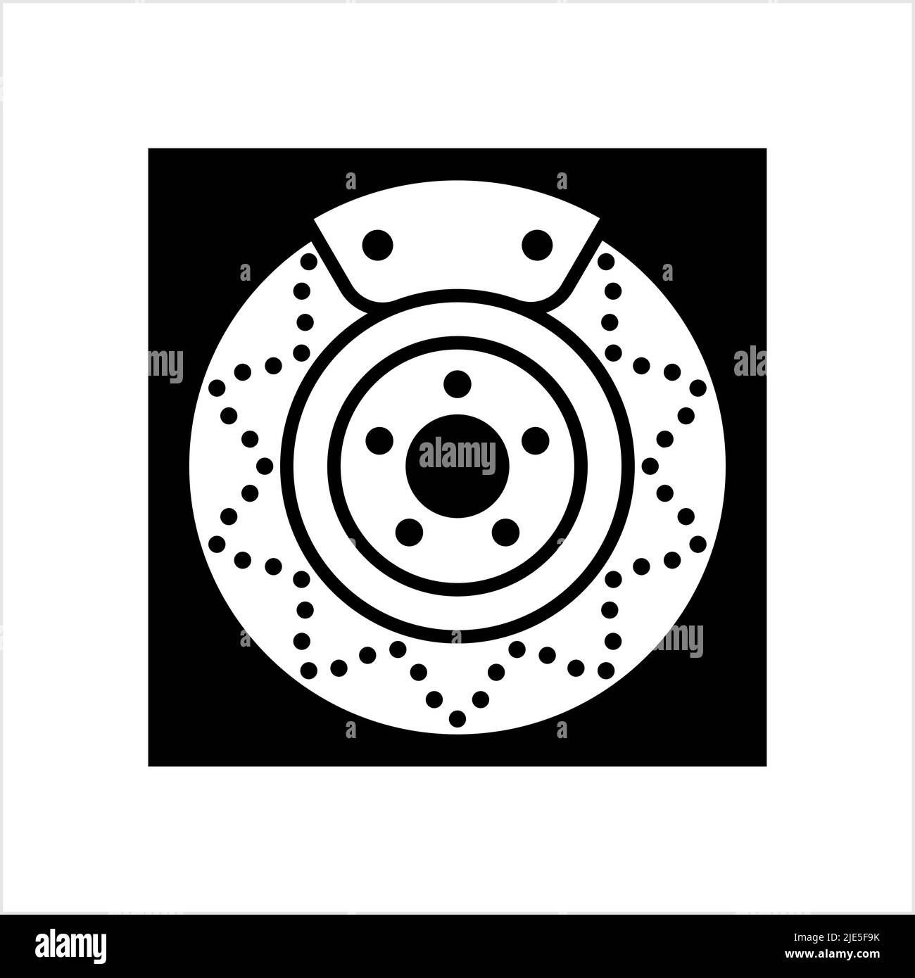 Disk Brake Icon, Vehicle Disk Brake Vector Art Illustration Stock ...