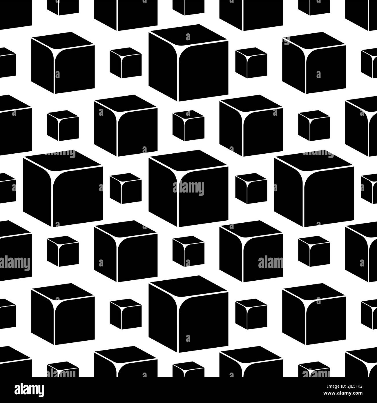 Cube Icon, 3d Line Art Design Seamless Pattern Vector Art Illustration ...