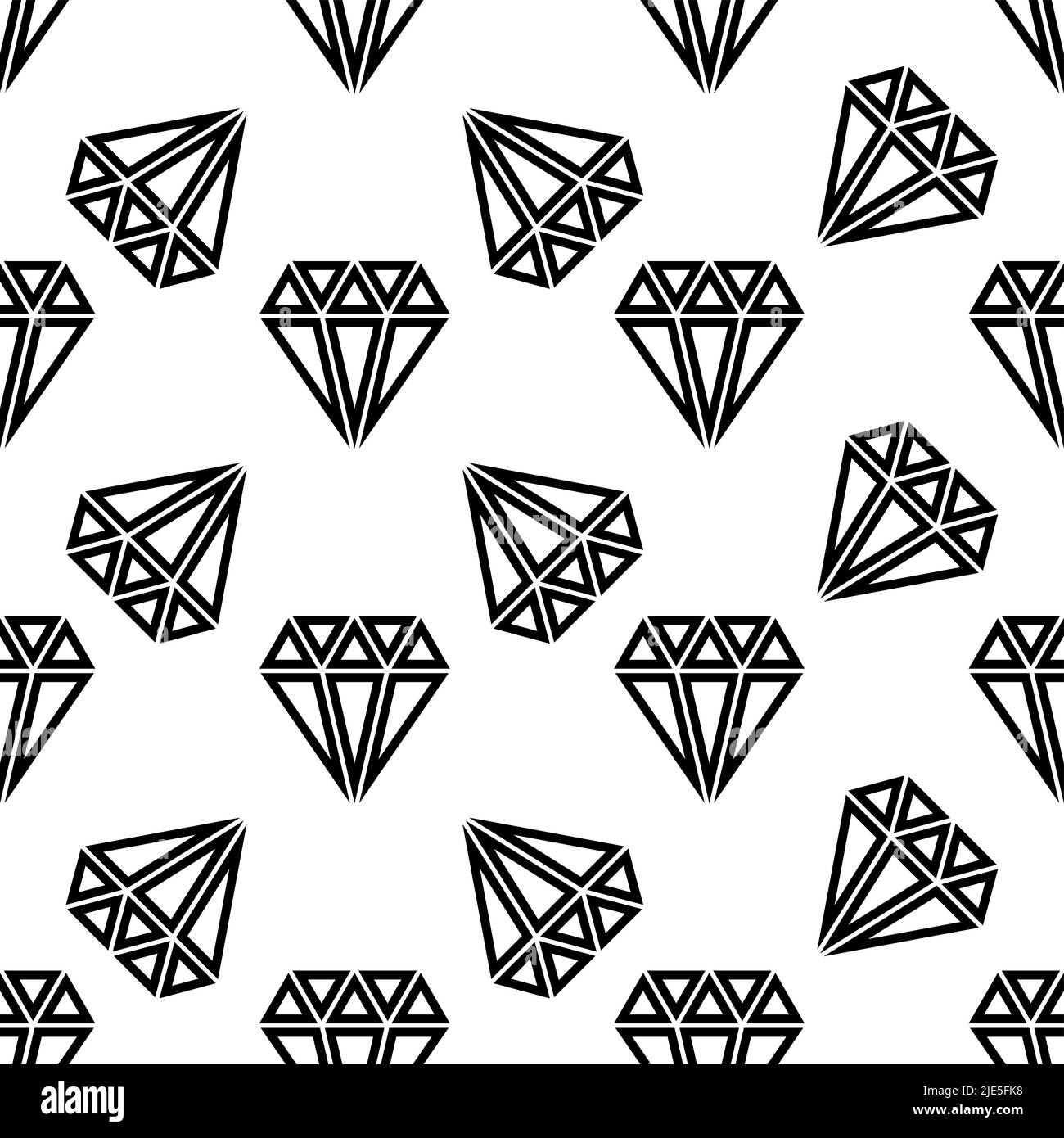 Diamond Icon, Diamond Cut Seamless Pattern Vector Art Illustration ...