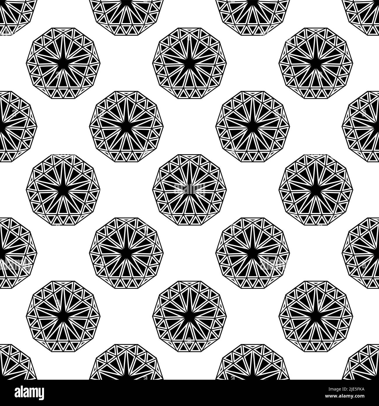 Diamond Icon, Diamond Cut Seamless Pattern Vector Art Illustration ...