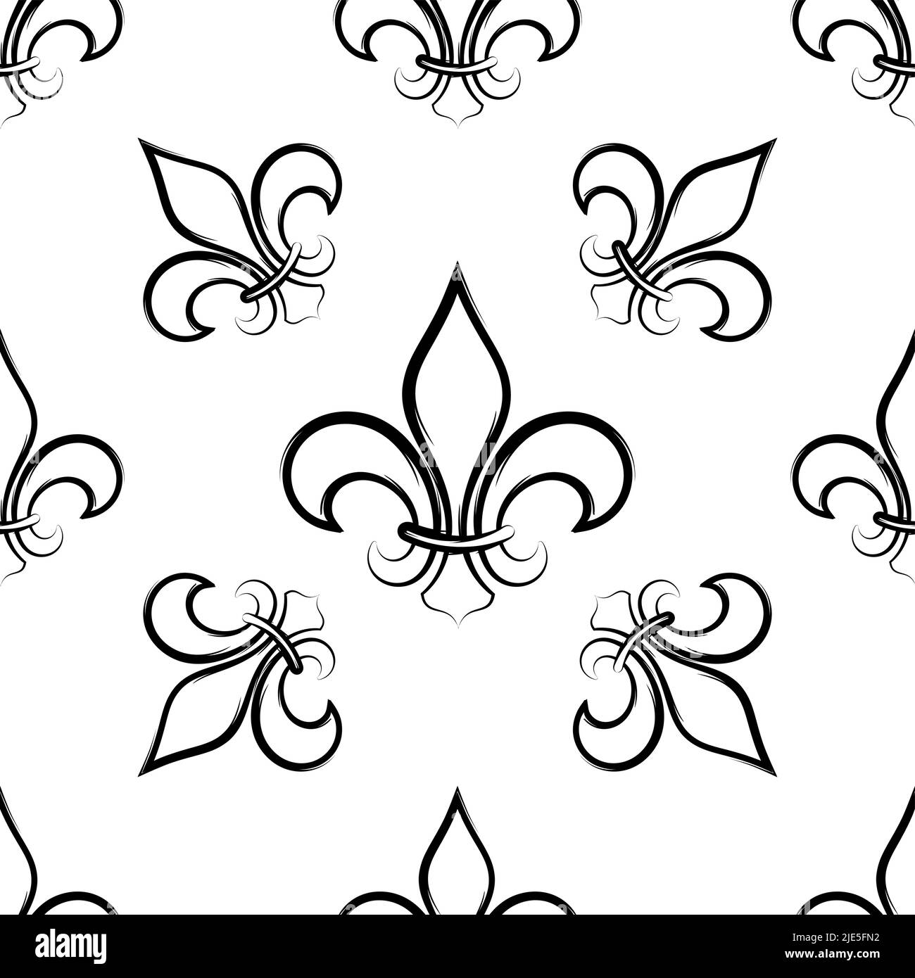 Fleur De Lis Seamless Pattern, Fleur-De-Lys Or Flower-De-Luce, The ...
