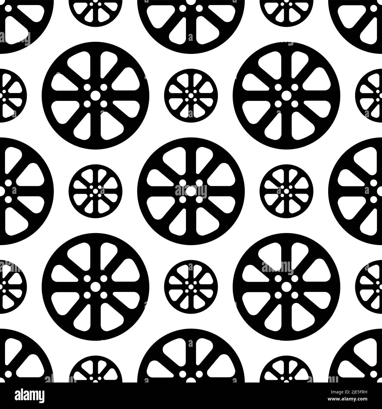 Film Reel Icon, Cinema Movie Reel Icon Seamless Pattern Vector Art ...
