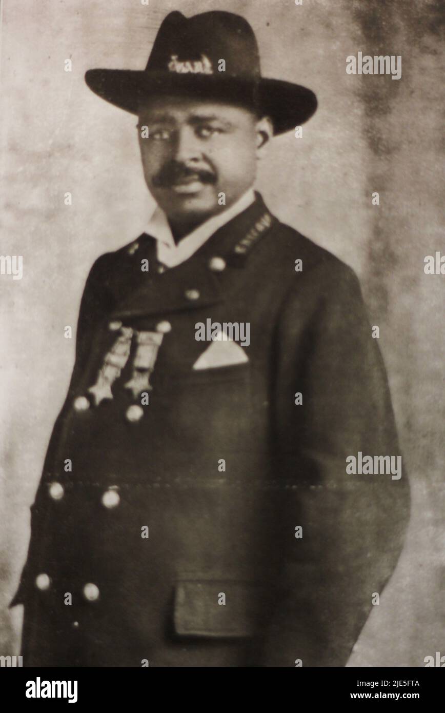 A vintage portrait of a handsome soldier of the General Army of the ...