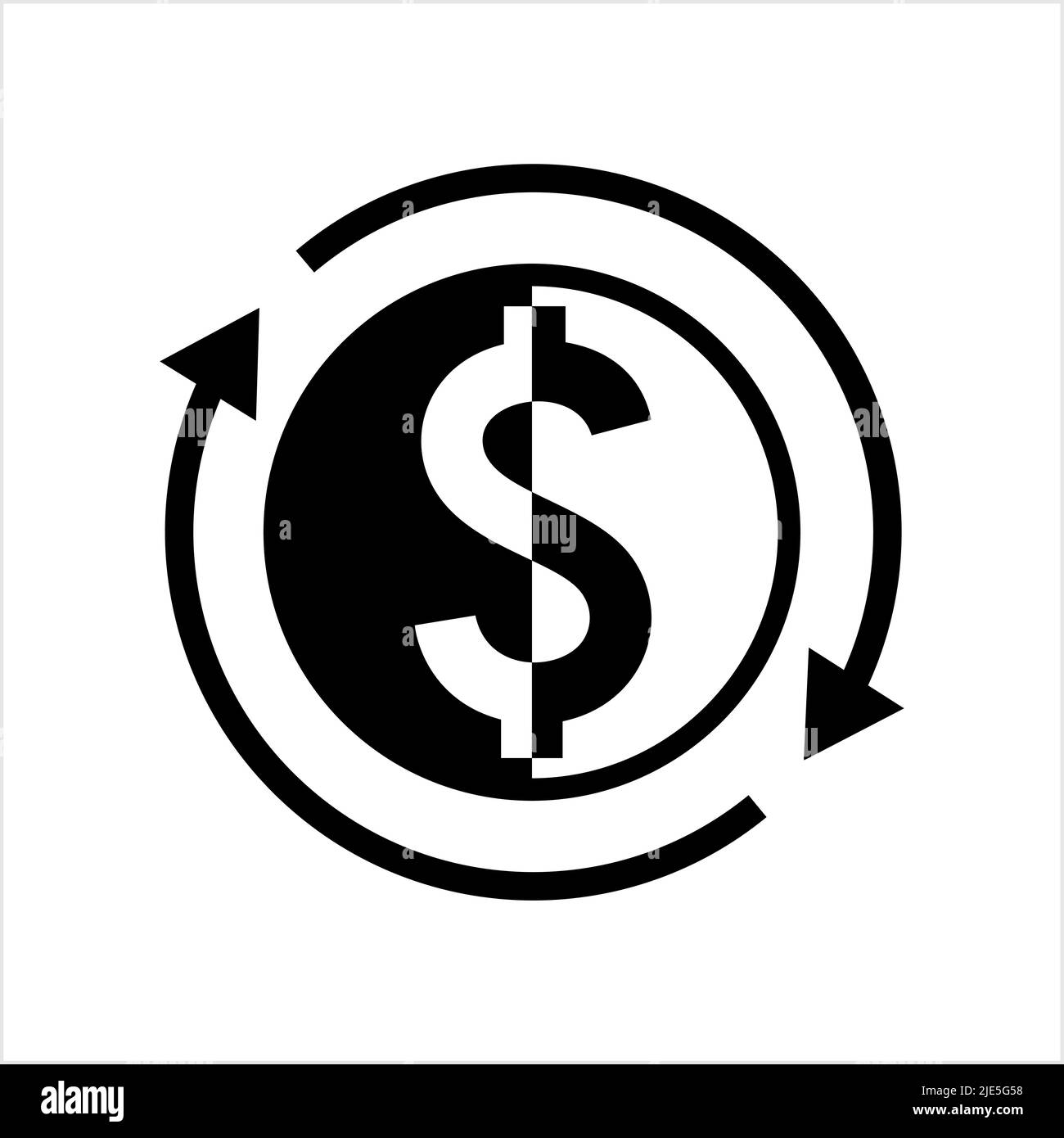 Money Change Icon, Currency Change Icon Vector Art Illustration Stock ...