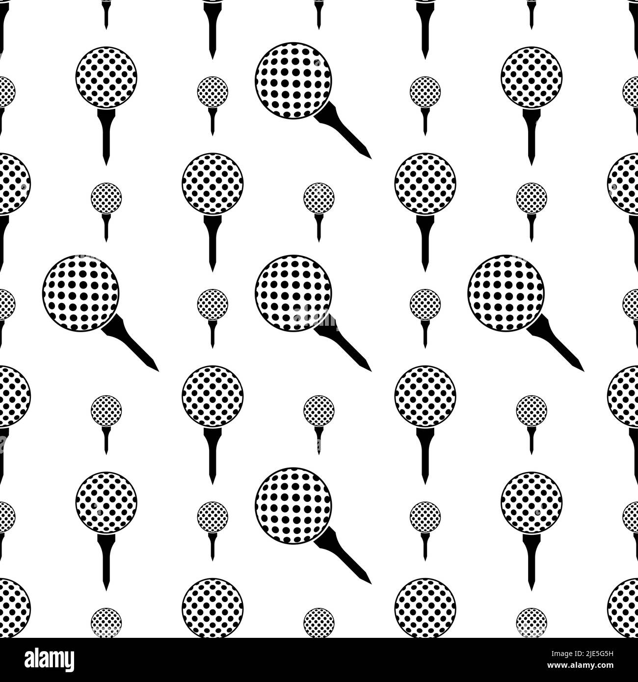 Golf Ball On Tee Icon Seamless Pattern Vector Art Illustration Stock ...