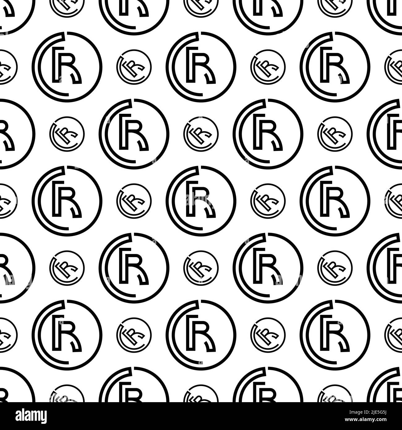 Registered Trademark Icon, Letter R Symbol Seamless Pattern Vector Art ...