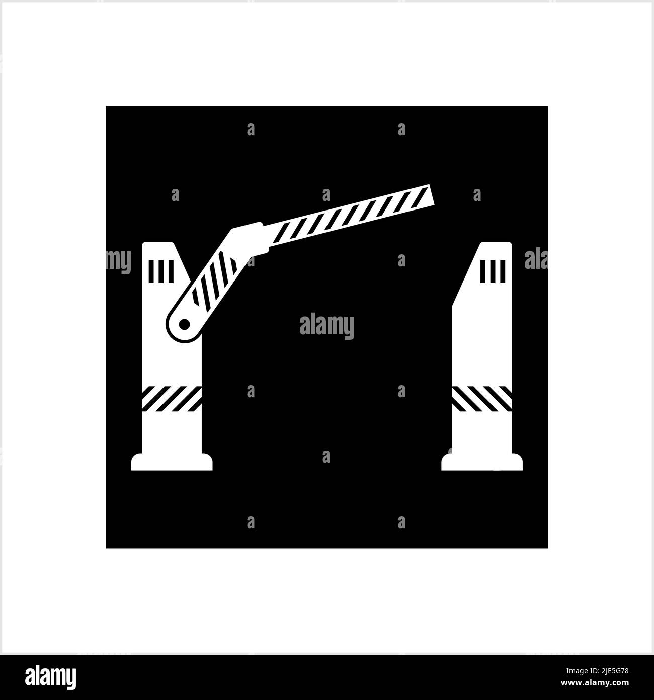 Parking Barrier Icon, Security Barrier Vector Art Illustration Stock ...