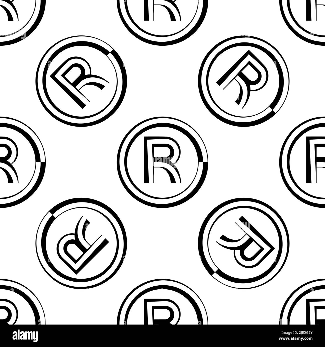 Registered Trademark Icon, Letter R Symbol Seamless Pattern Vector Art ...
