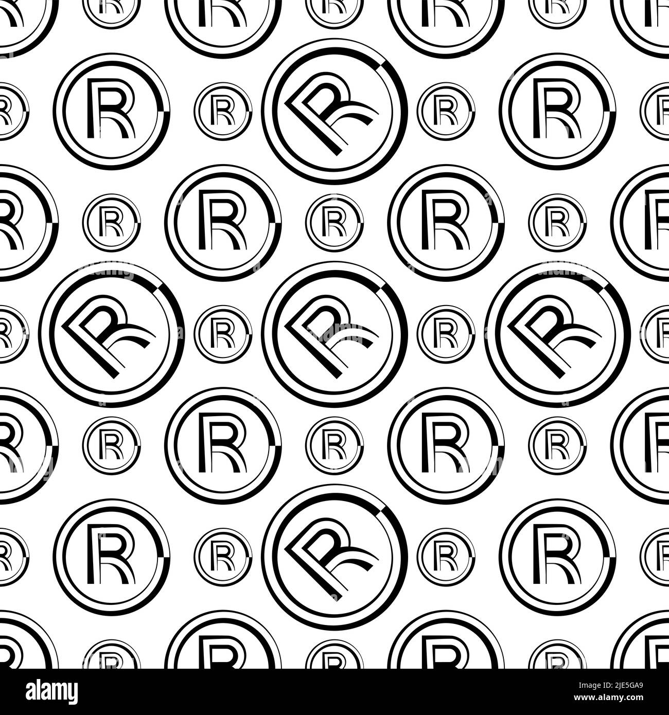 Registered Trademark Icon, Letter R Symbol Seamless Pattern Vector Art ...