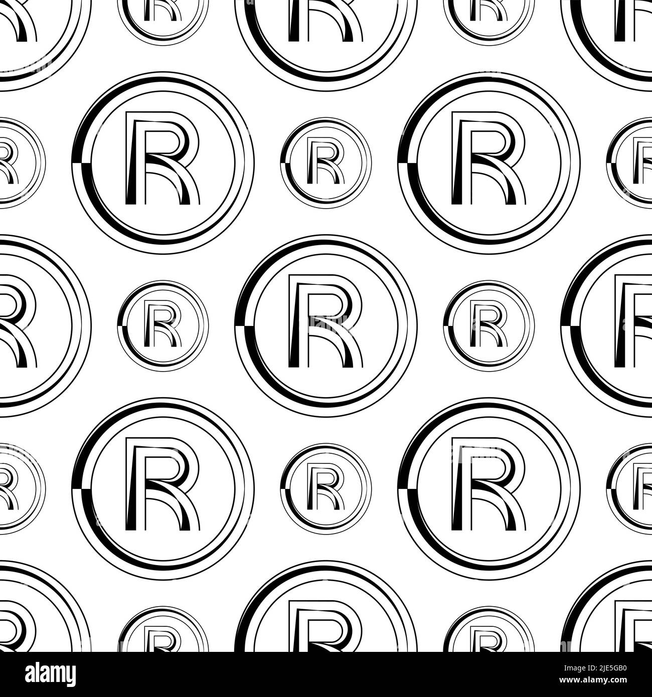 Registered Trademark Icon, Letter R Symbol Seamless Pattern Vector Art ...
