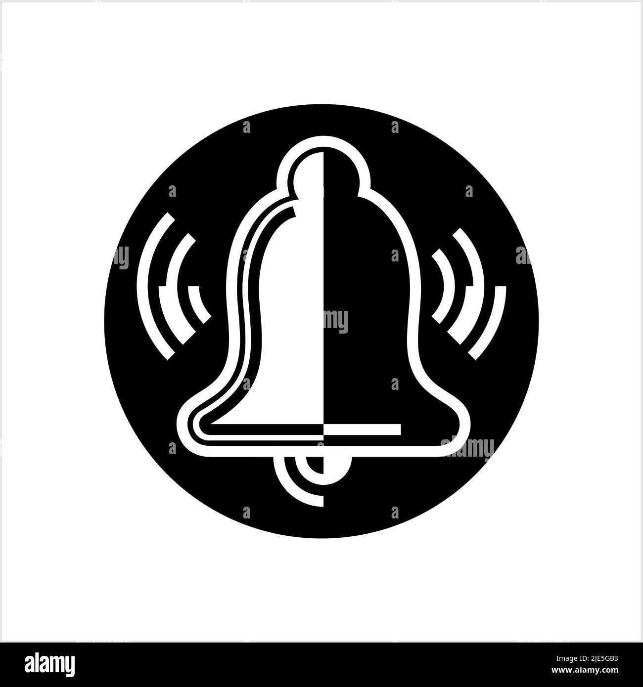 Ringing Bell Icon, Ringing Bell Sound Icon Vector Art Illustration ...