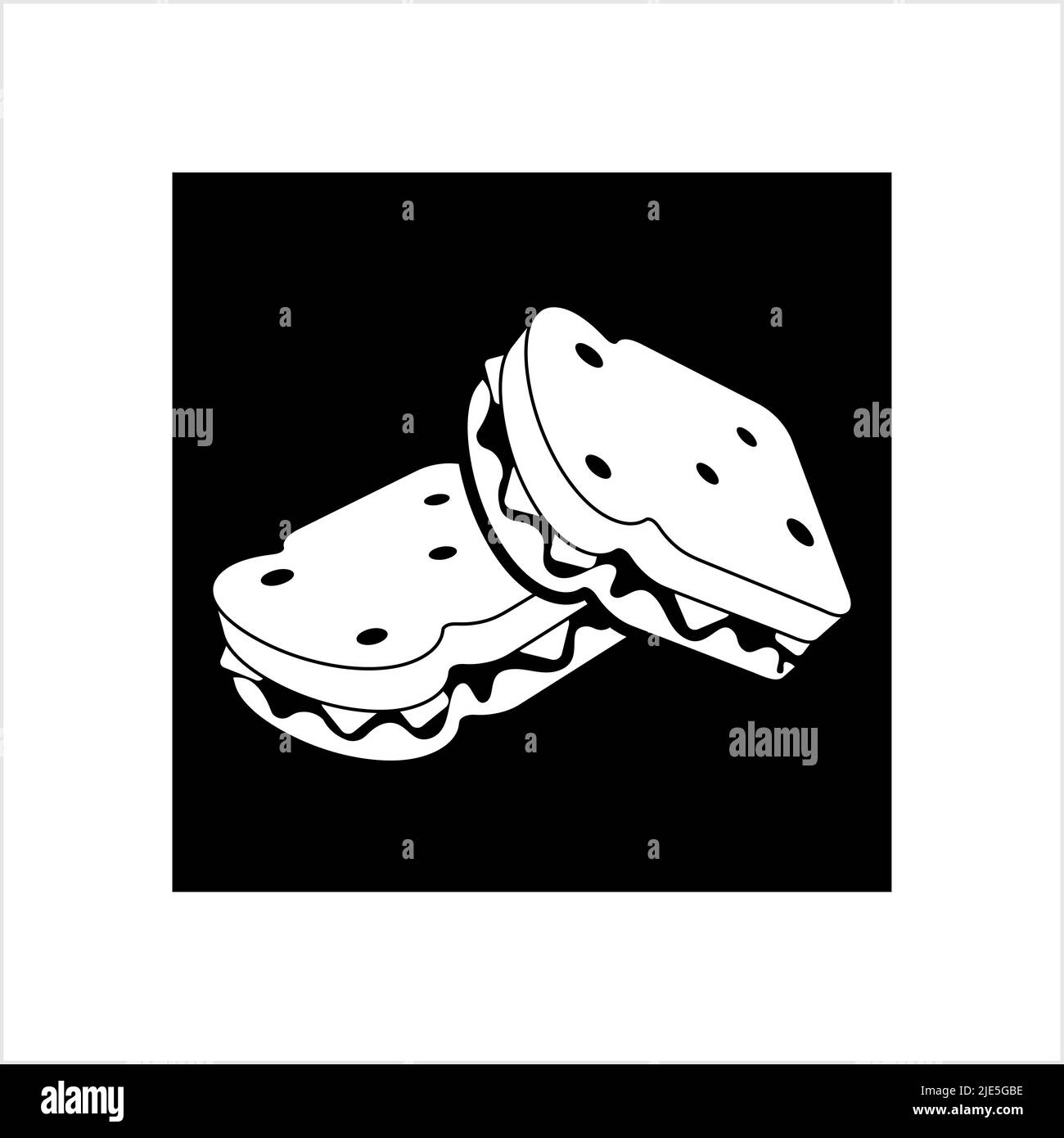 Sandwich Icon, Bread Sandwich Icon Vector Art Illustration Stock Vector ...
