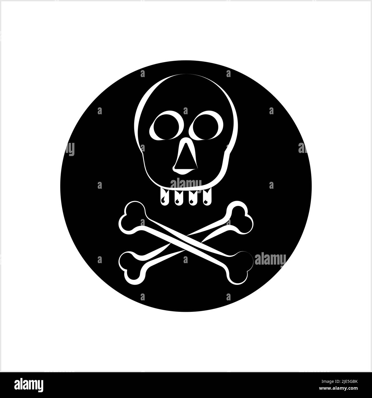 Skull And Crossbones Icon, Skull, Cross Bones Vector Art Illustration ...