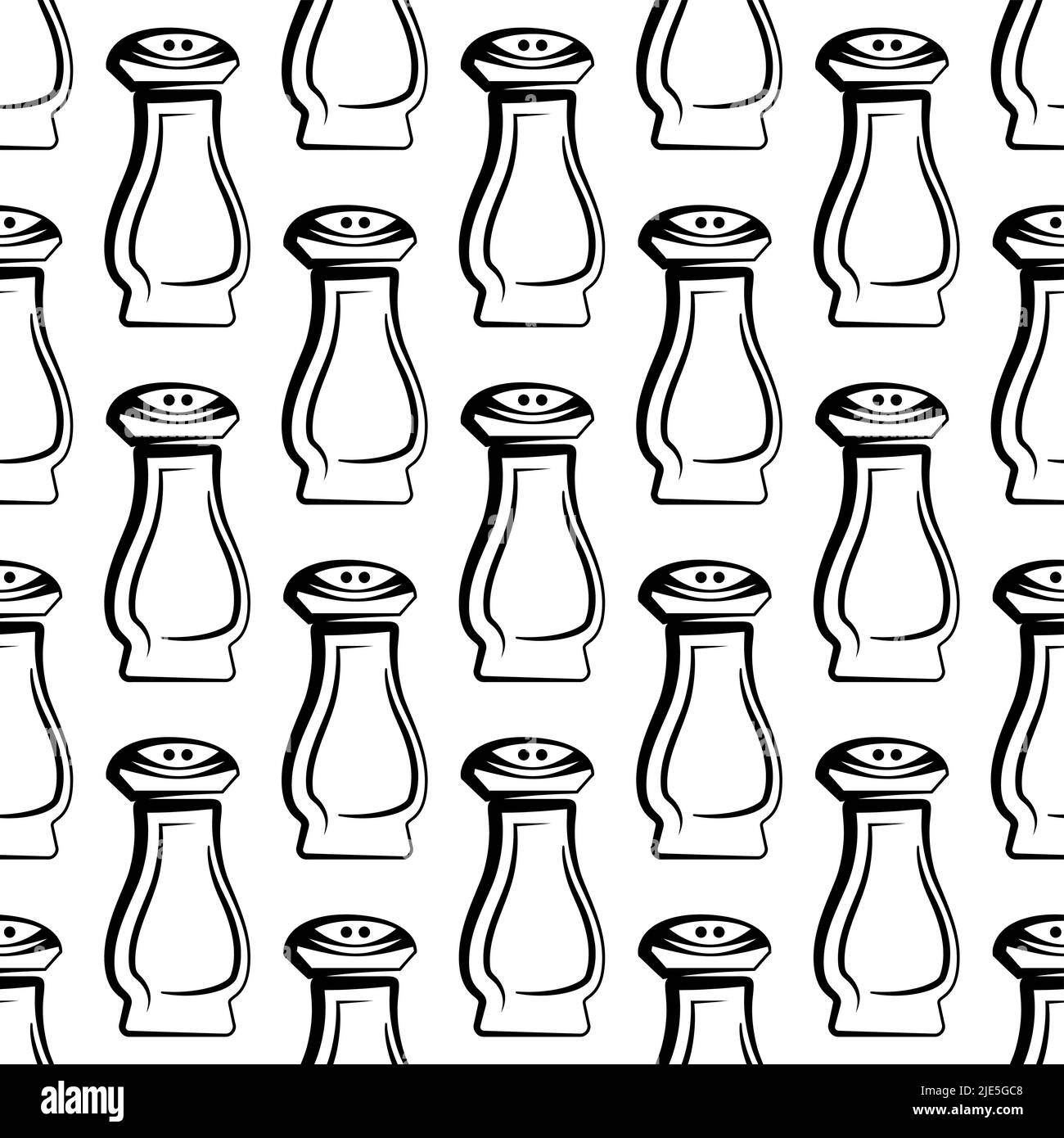 Salt And Pepper Shaker Icon Seamless Pattern Vector Art Illustration ...