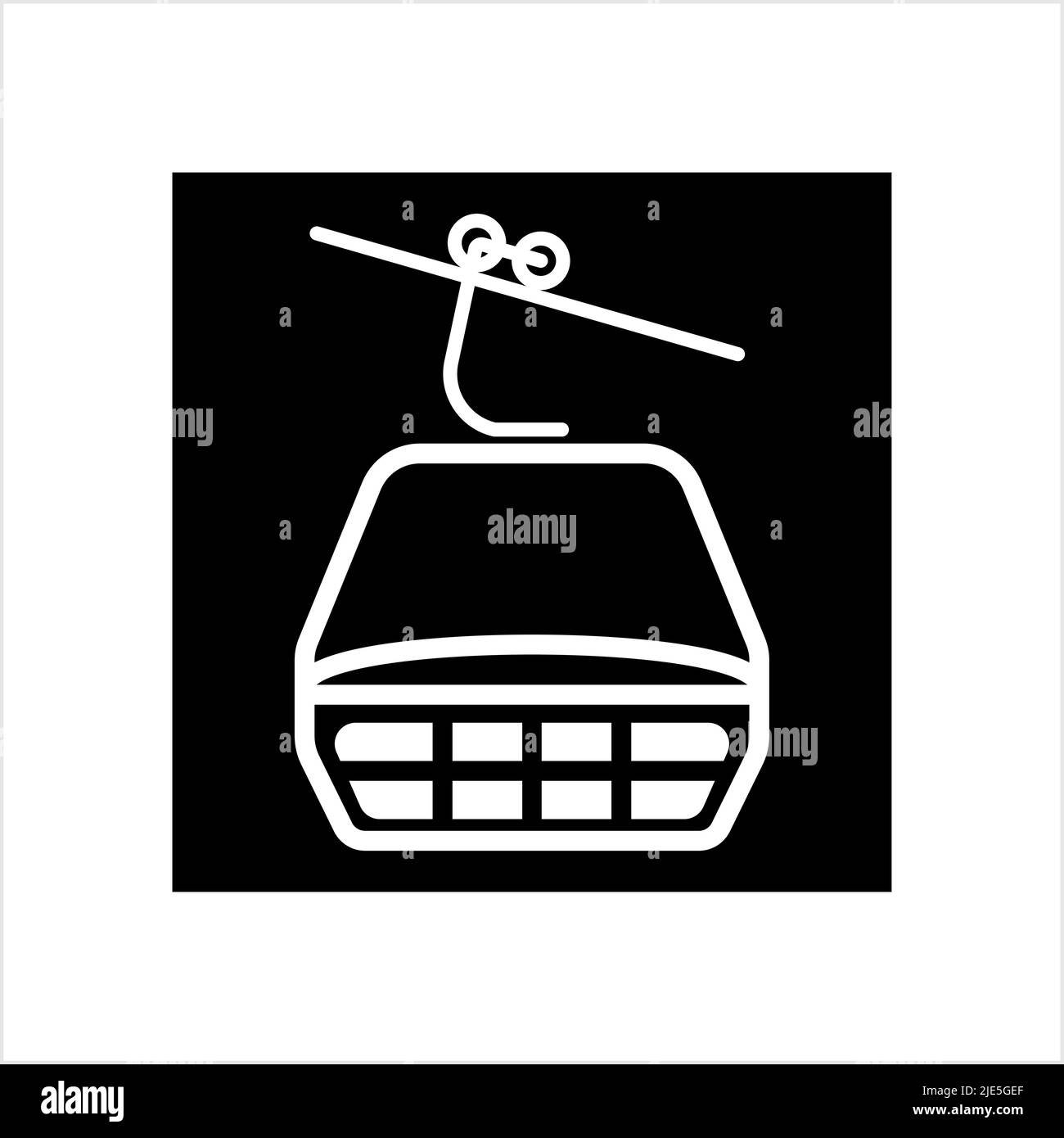 Ski Lift Icon, Aerial Lift Icon Vector Art Illustration Stock Vector ...