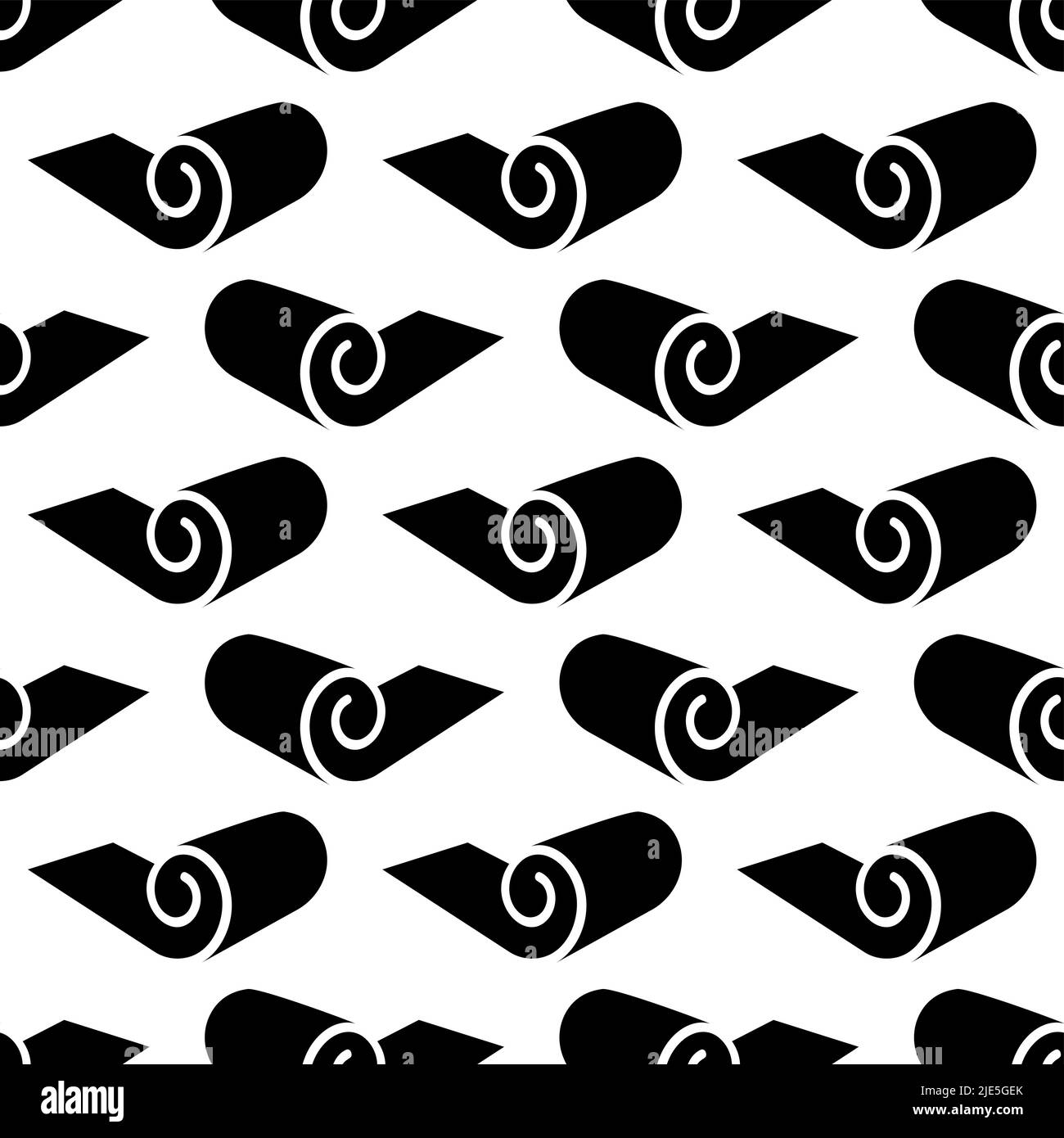 Roll Icon Seamless Pattern, Mat, Rug, Carpet Or Paper Roll Icon Of ...