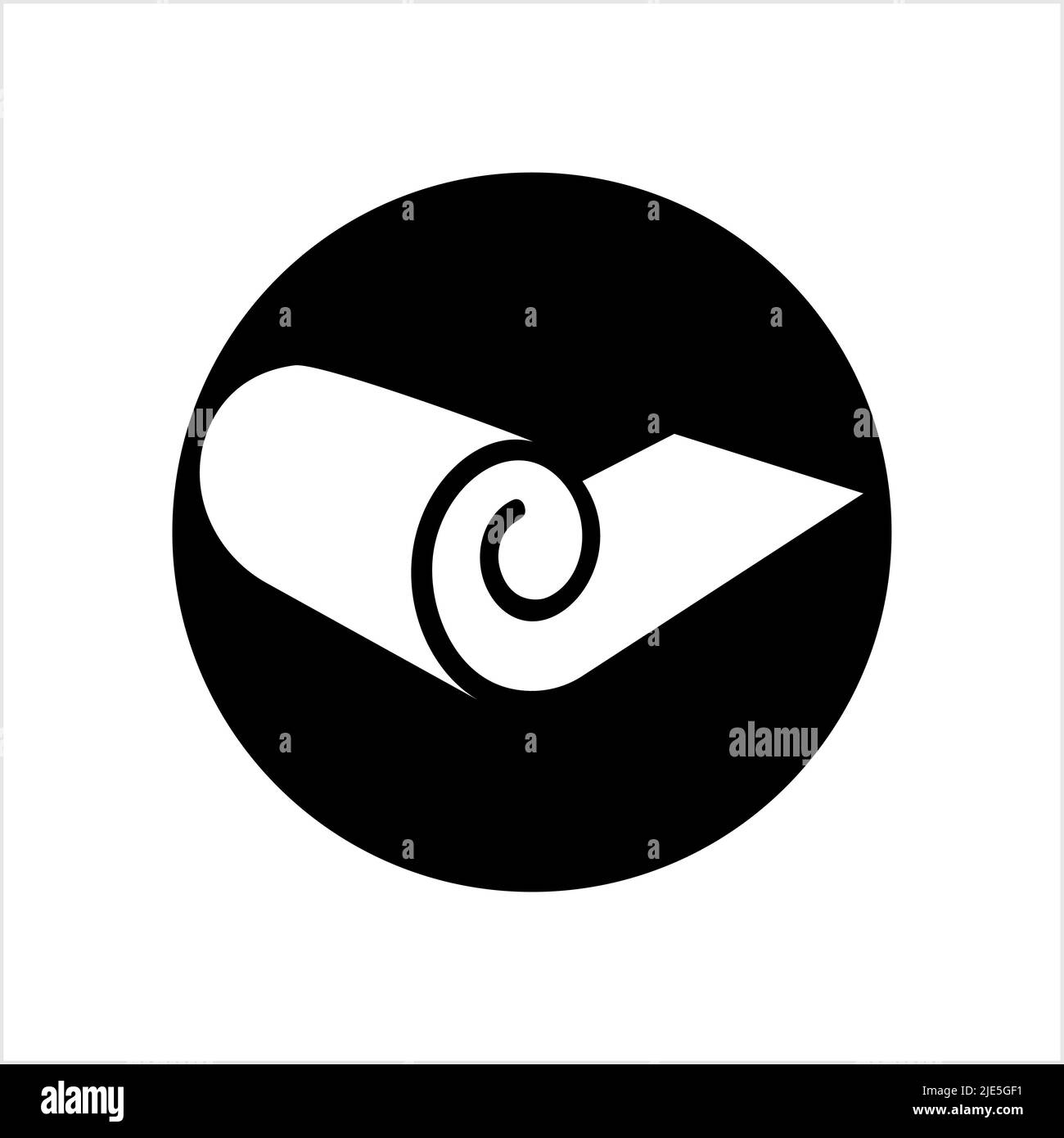 Roll Icon, Mat, Rug, Carpet Or Paper Roll Icon Of Anything Vector Art ...