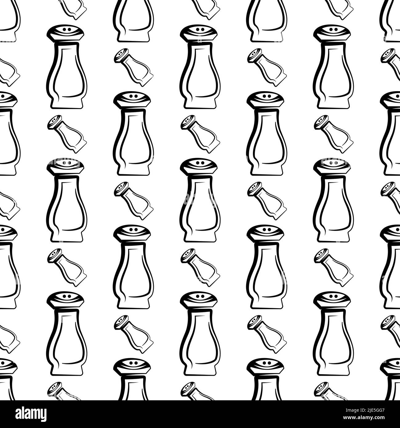 Salt And Pepper Shaker Icon Seamless Pattern Vector Art Illustration ...