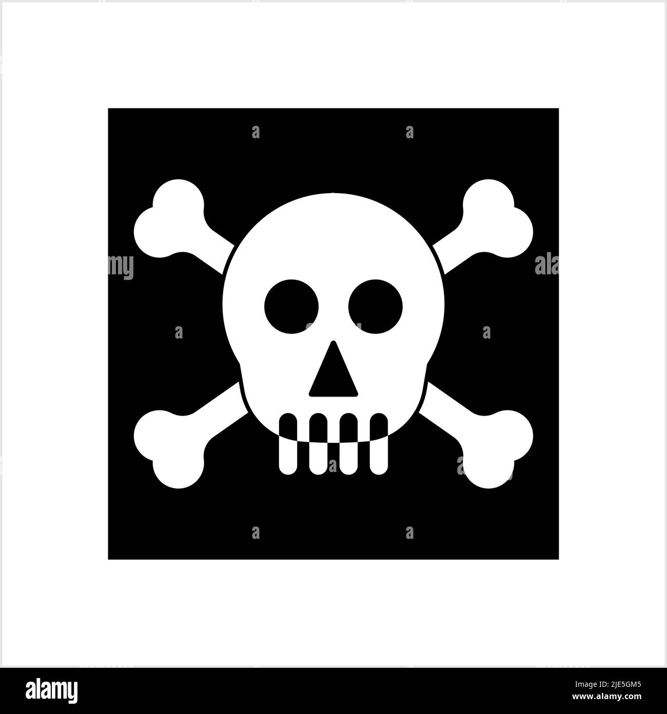 Skull And Crossbones Icon, Skull, Cross Bones Vector Art Illustration ...