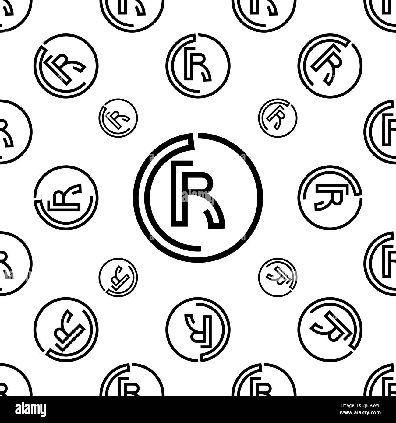 Registered Trademark Icon, Letter R Symbol Seamless Pattern Vector Art ...