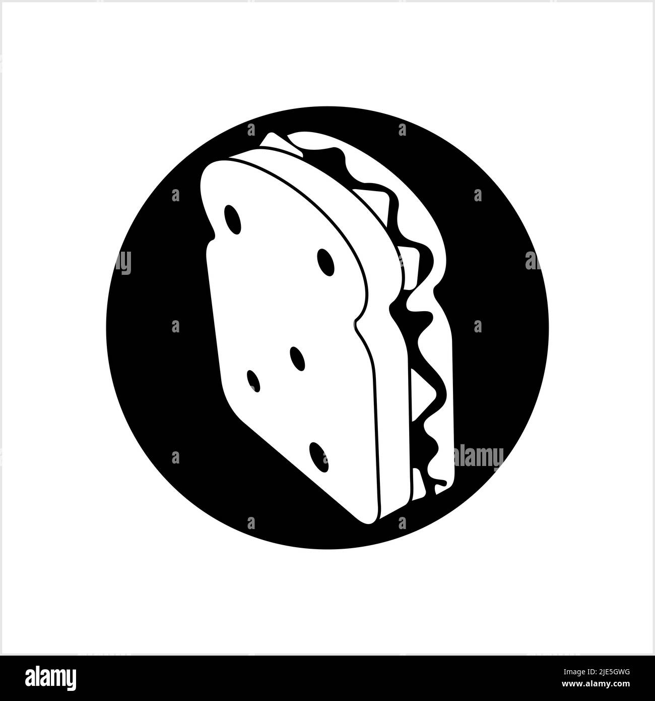 Sandwich Icon, Bread Sandwich Icon Vector Art Illustration Stock Vector ...