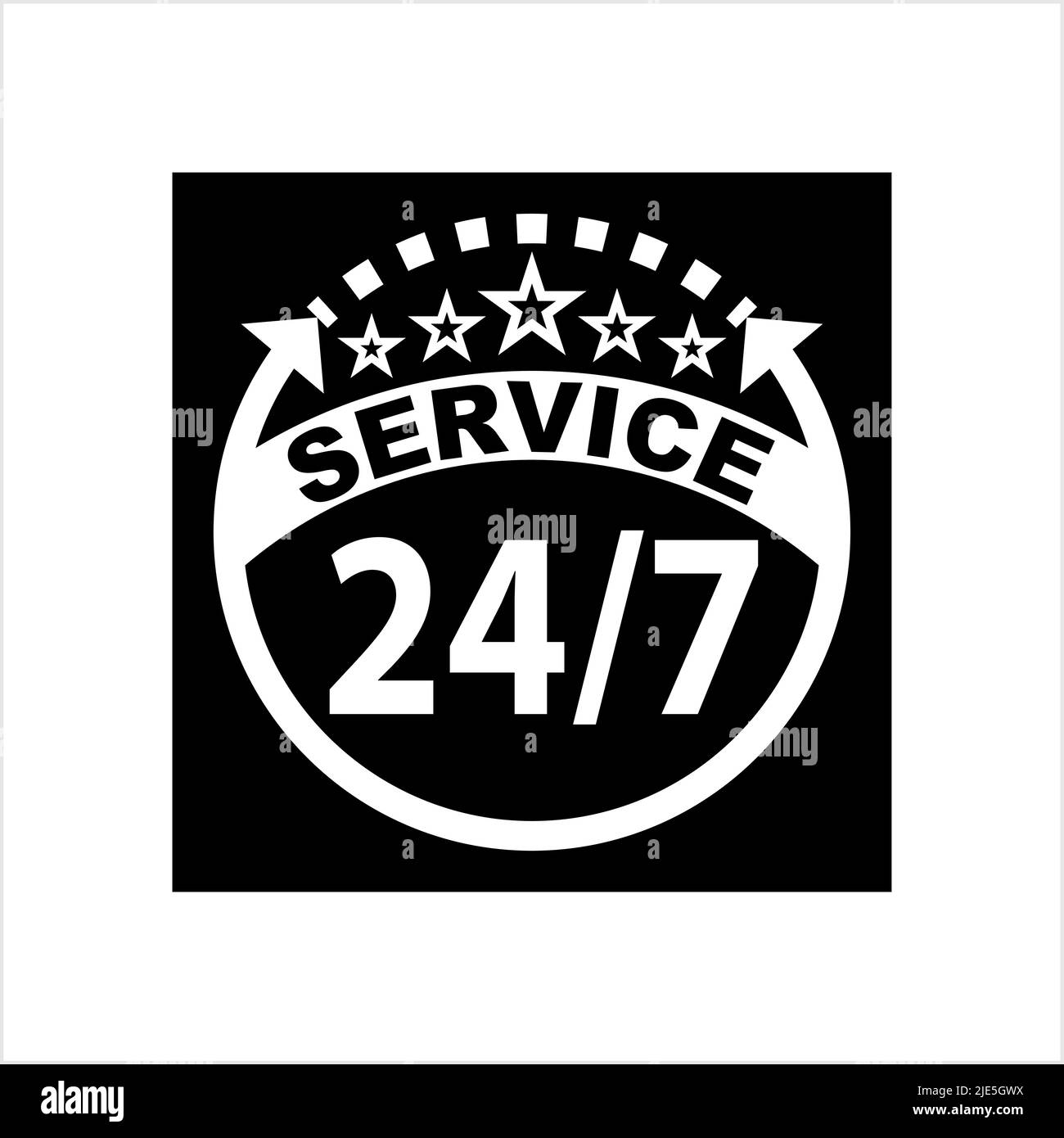 Service 24/7 Icon Vector Art Illustration Stock Vector Image & Art - Alamy