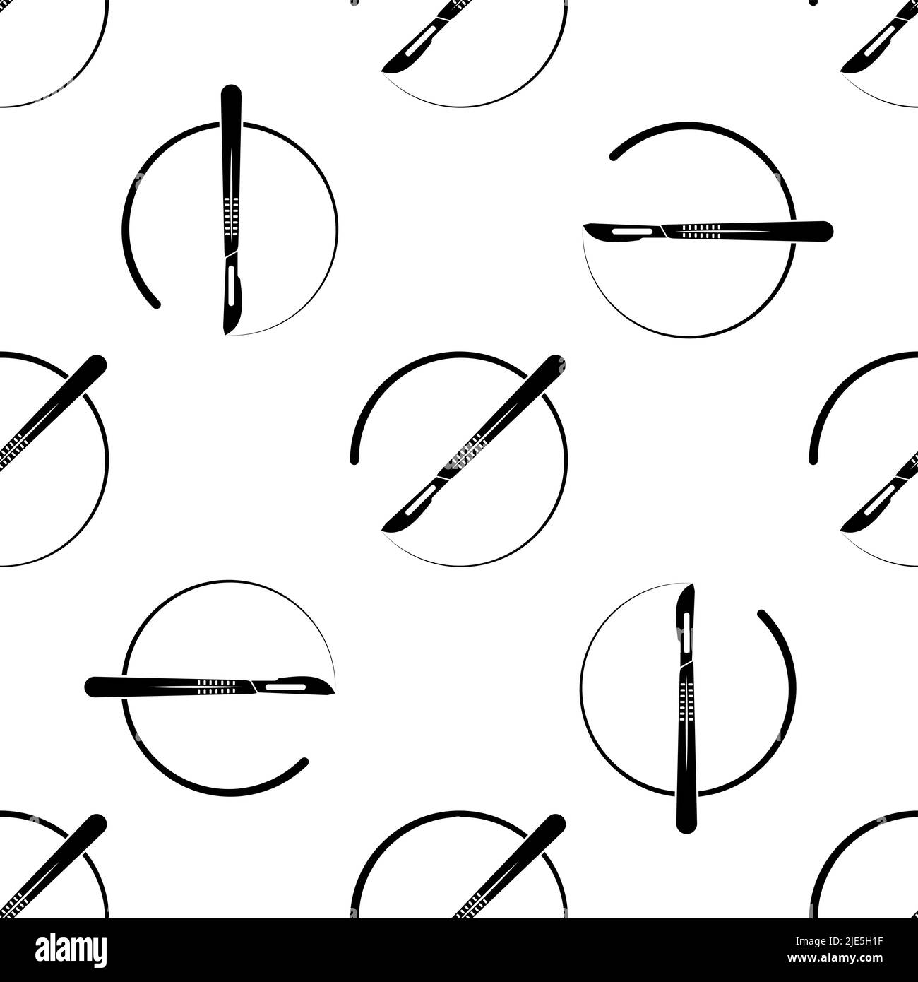 Surgical Scalpel Icon Seamless Pattern Vector Art Illustration Stock ...