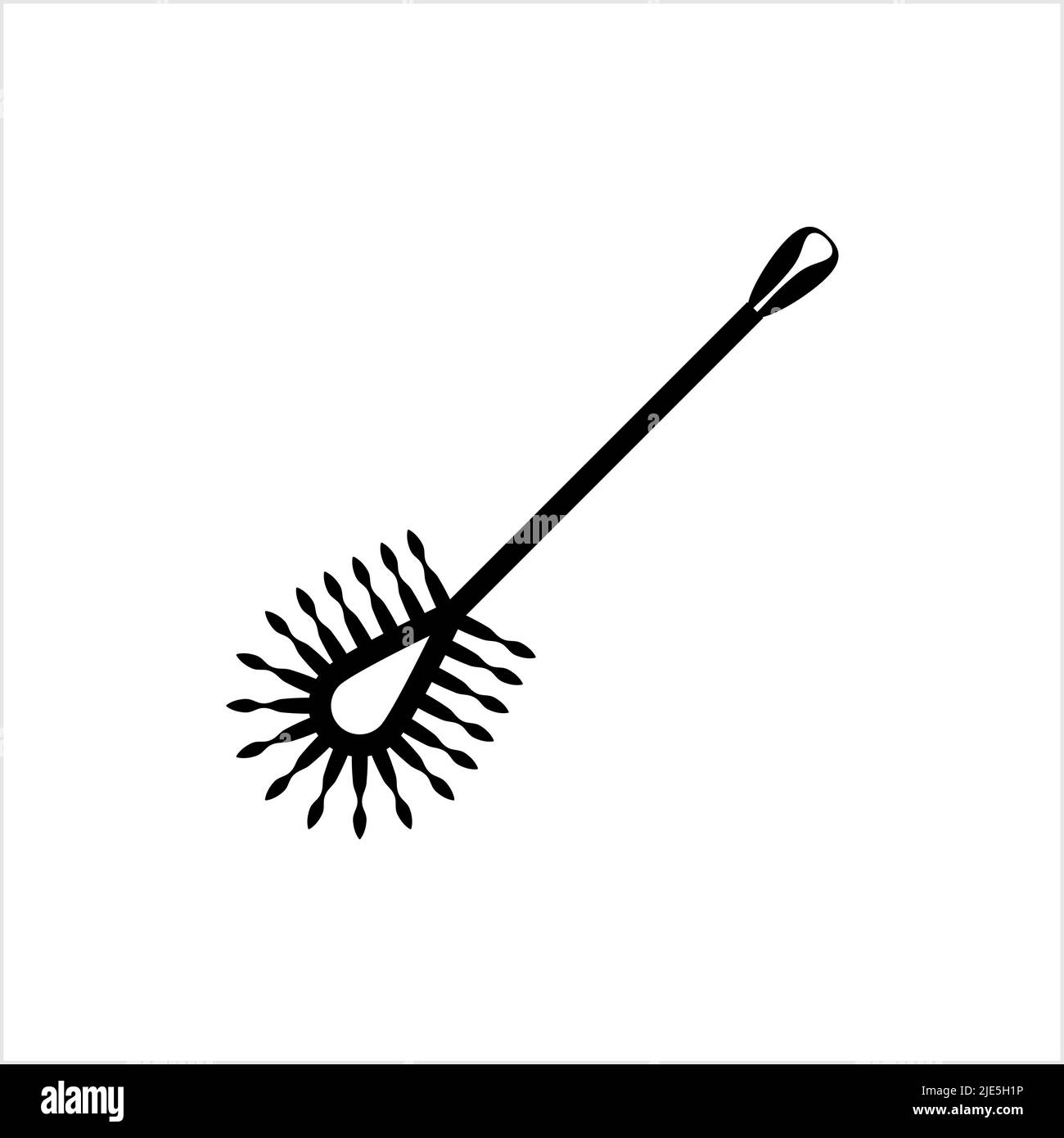 Toilet Brush Icon, Toilet Cleaning Brush Vector Art Illustration Stock ...