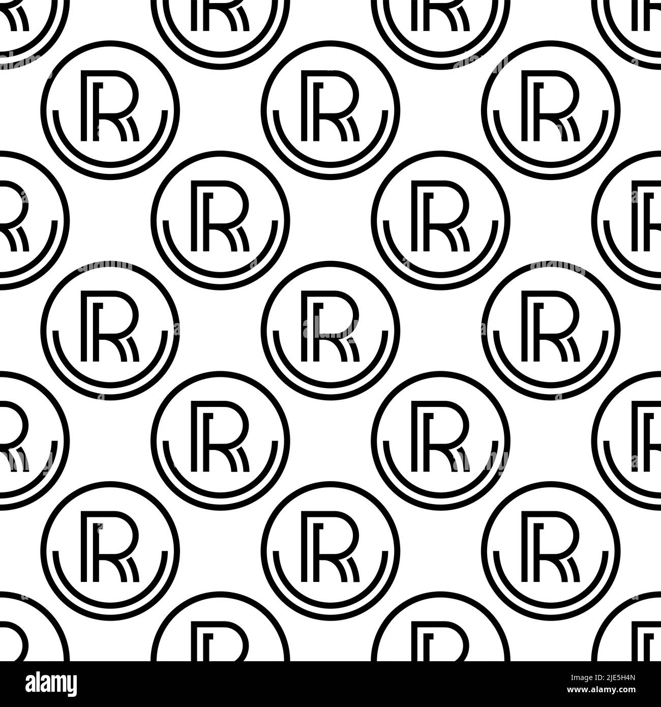 Registered Trademark Icon, Letter R Symbol Seamless Pattern Vector Art ...