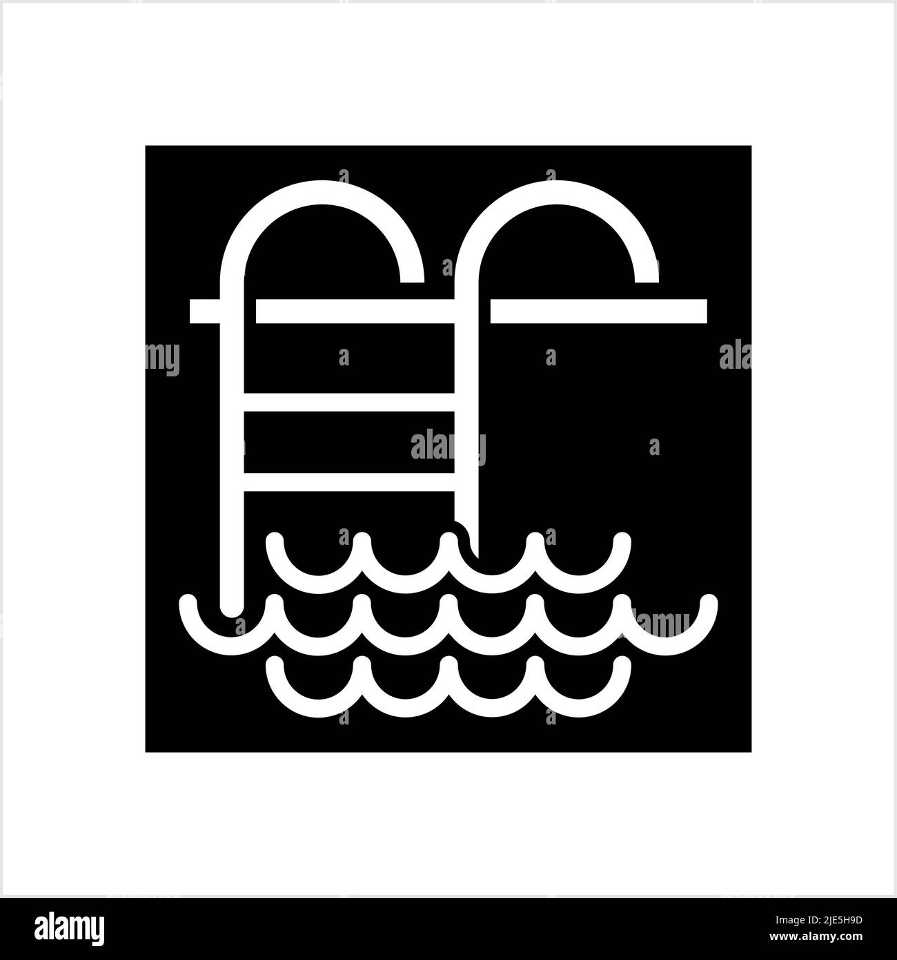 Swimming Pool Ladder Icon Vector Art Illustration Stock Vector Image ...