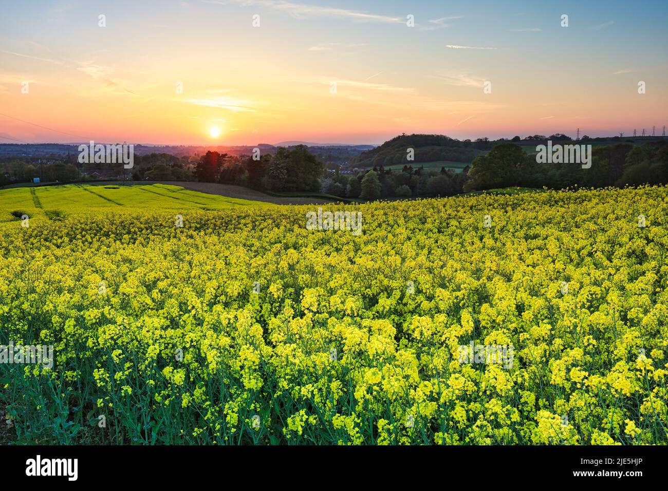 Battlefield hill sunset Stock Photo - Alamy