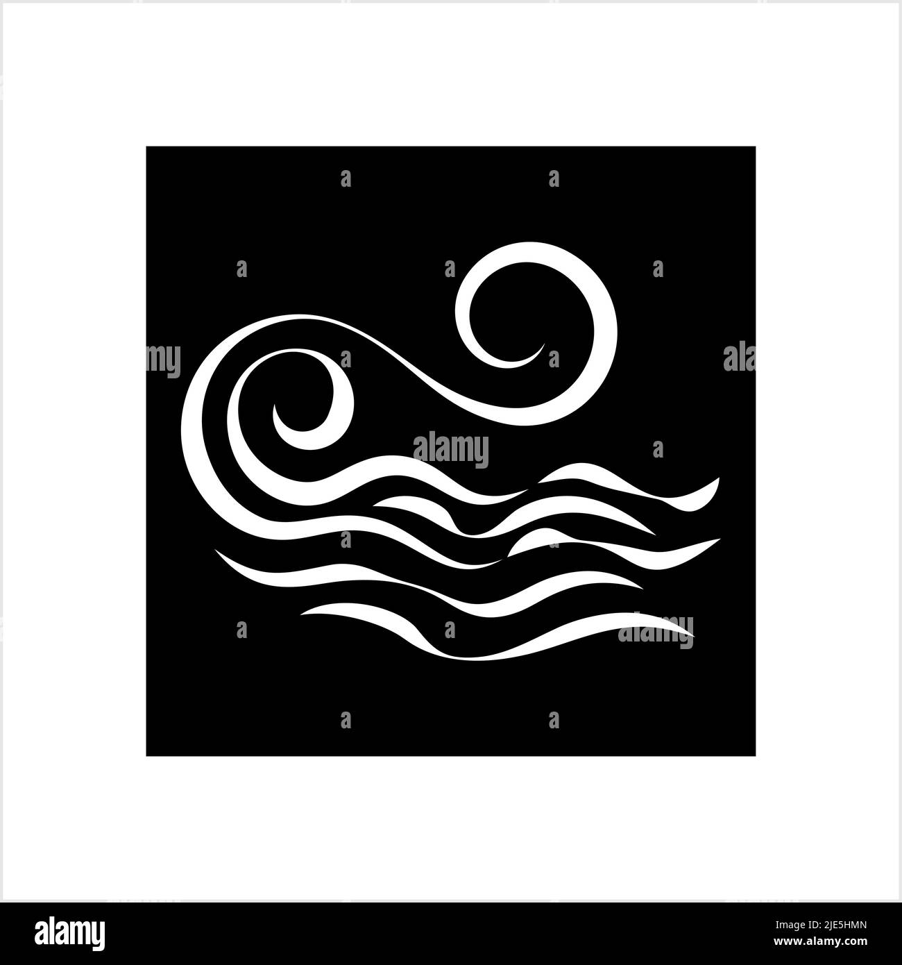 Water Wave Icon, Water Wave Sign Vector Art Illustration Stock Vector ...