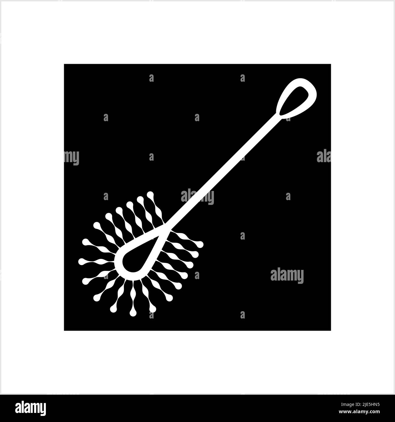 Toilet Brush Icon, Toilet Cleaning Brush Vector Art Illustration Stock ...