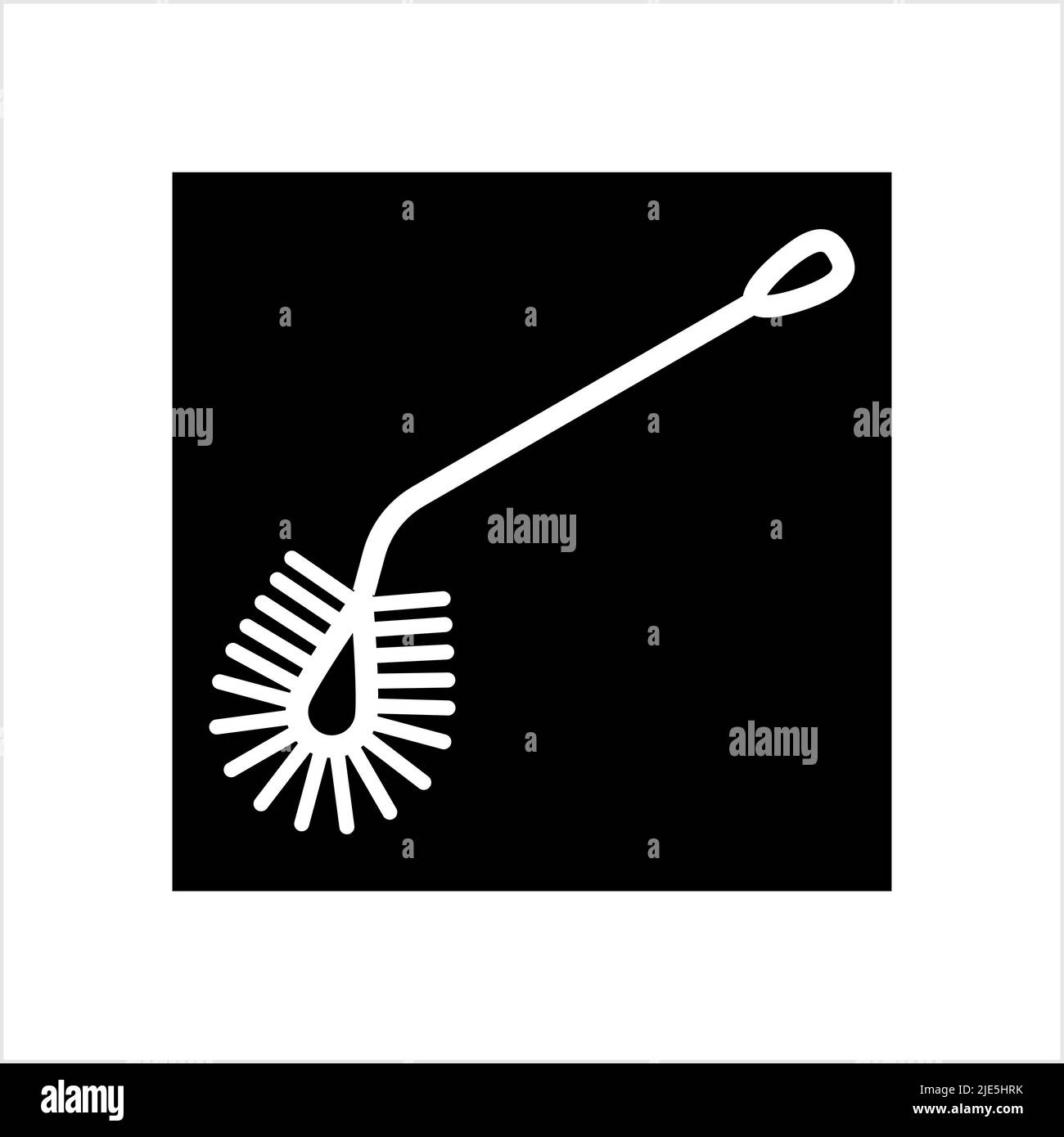 Toilet Brush Icon, Toilet Cleaning Brush Vector Art Illustration Stock ...