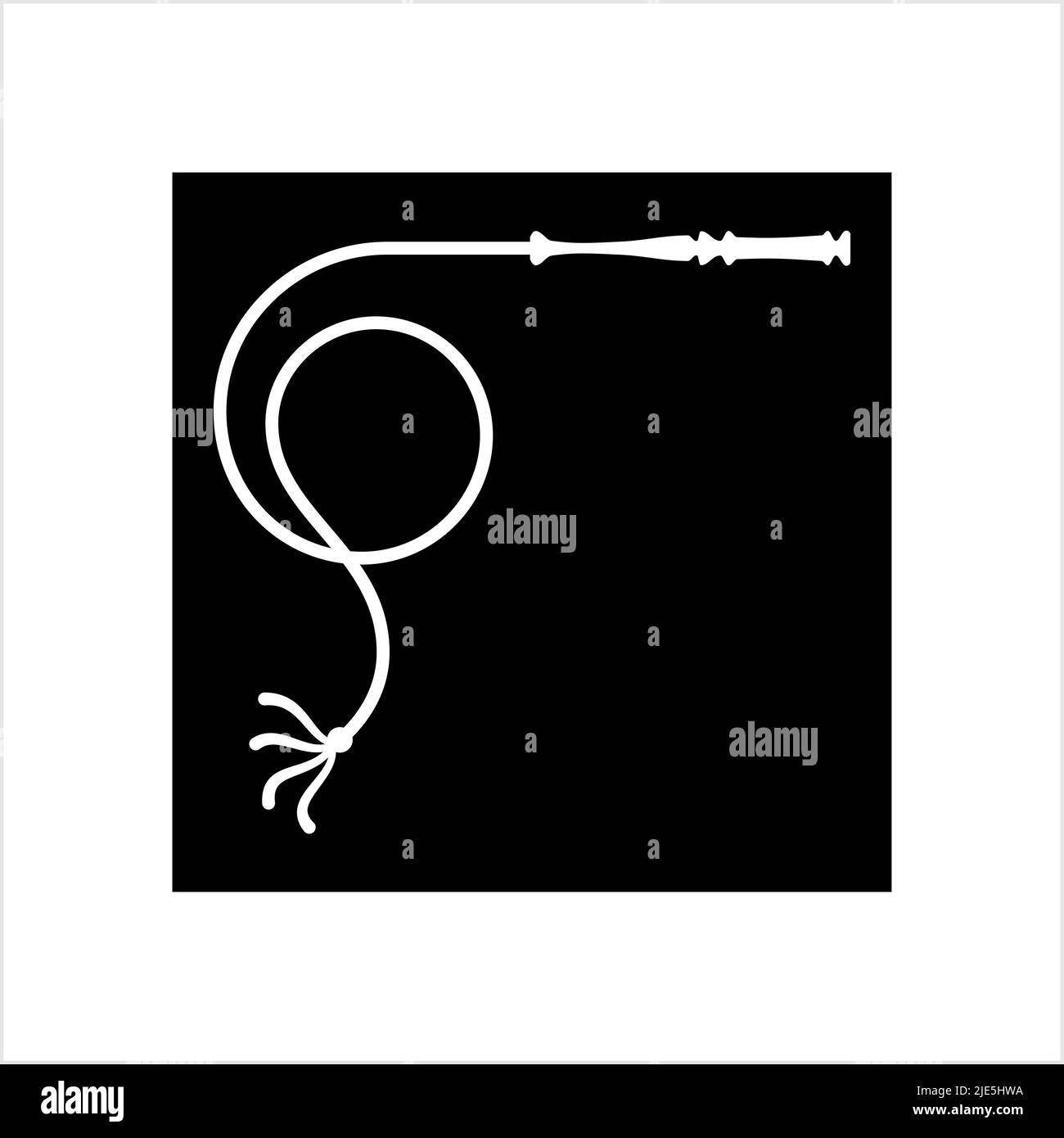 Whip Icon, Riding Whip Icon Vector Art Illustration Stock Vector Image ...
