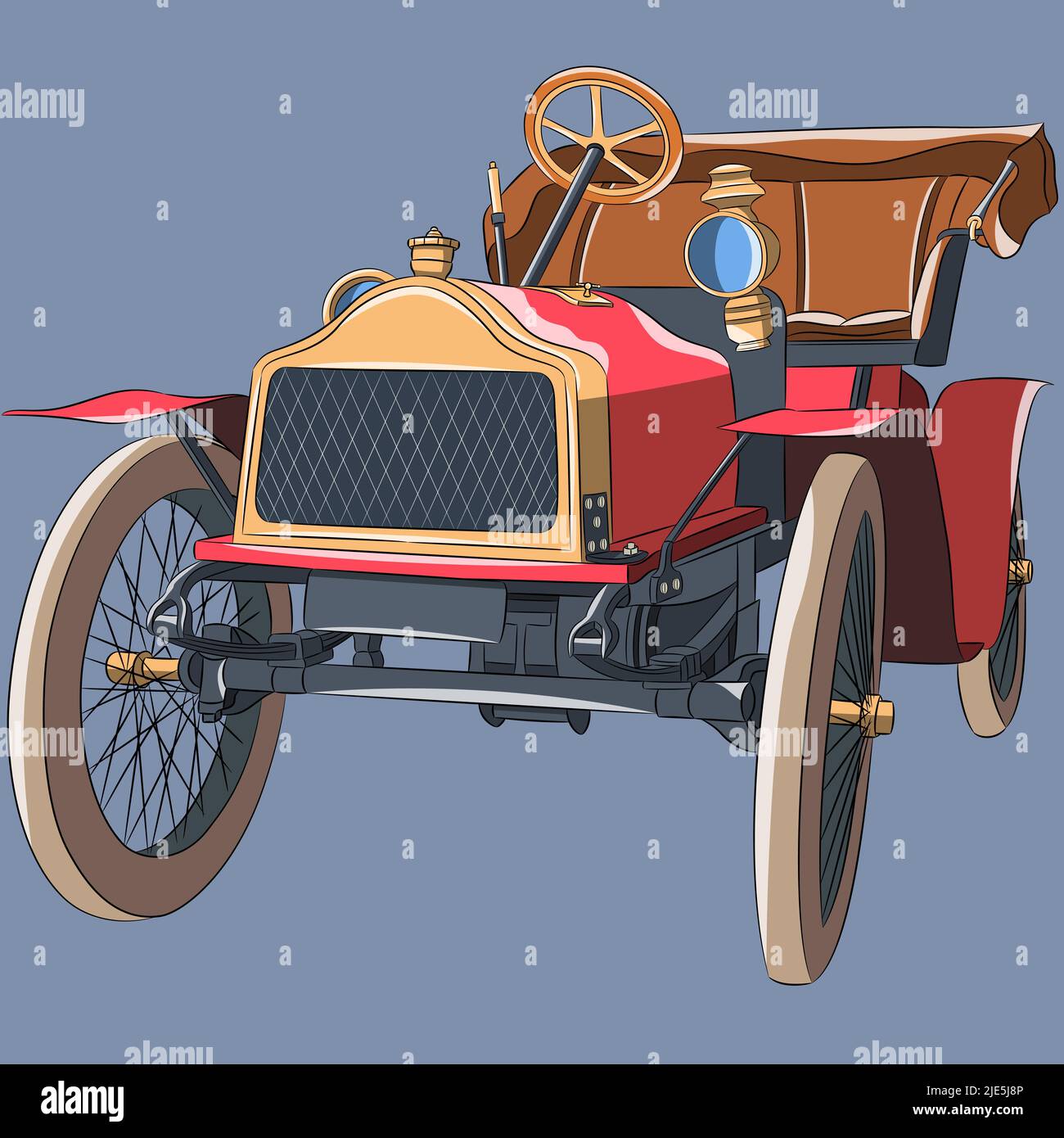 Old vintage classic retro car. Vector illustration Stock Vector Image ...