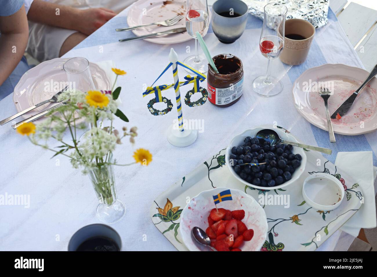 The celebration of Swedish Midsummer Eve on Friday. Here during a ...