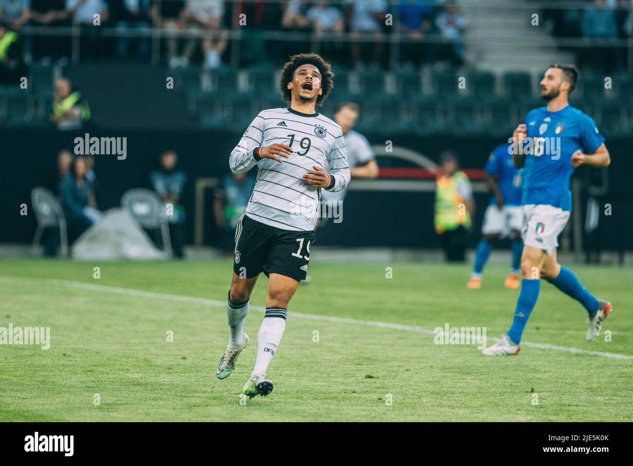 Mönchengladbach, Borussia-Park, 14.06.22: Leroy Sane (L) (Germany ...