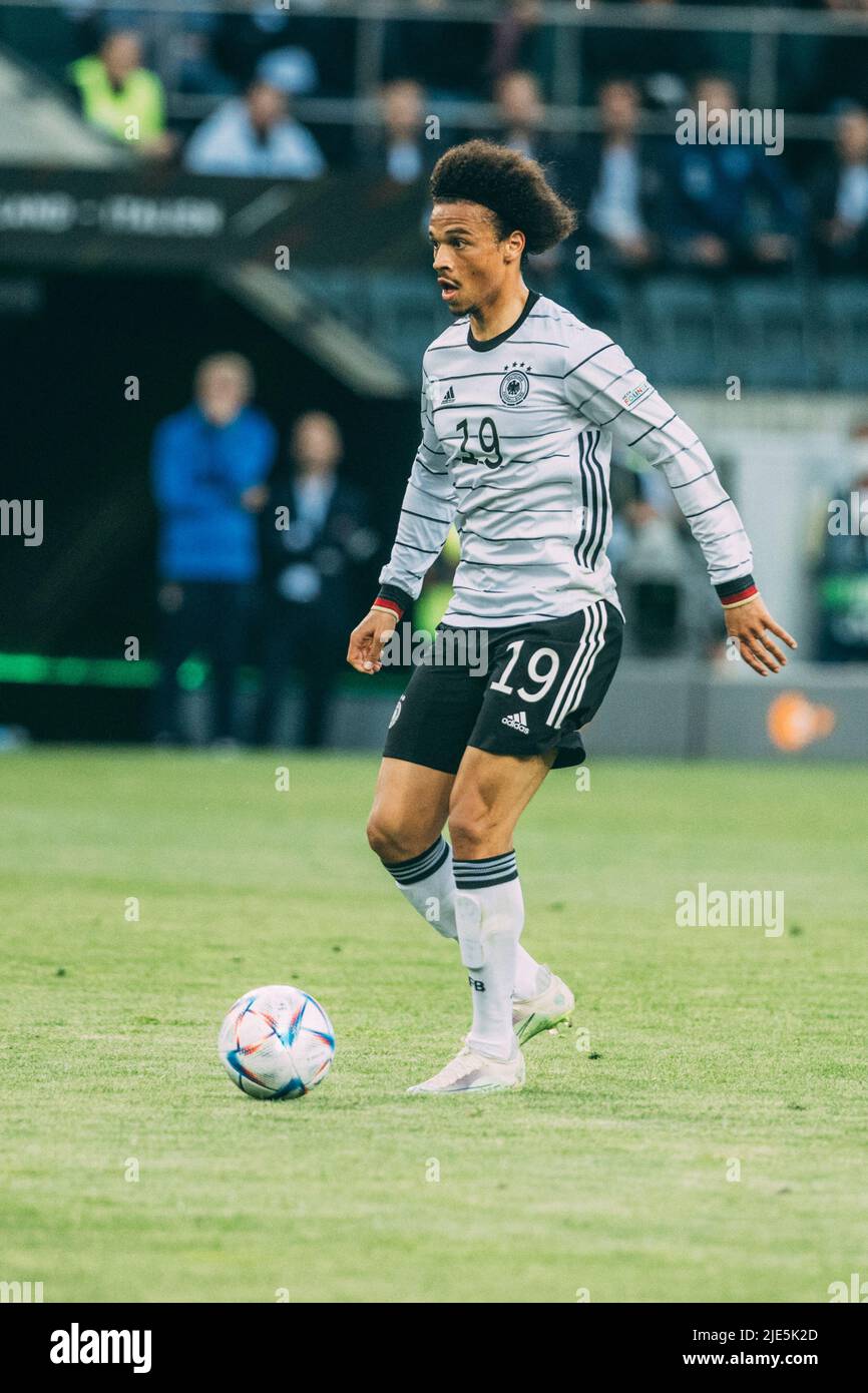 Mönchengladbach, Borussia-Park, 14.06.22: Leroy Sane (L) (Germany) am ...